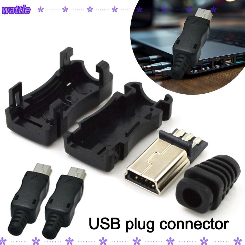 WATTLE Mini USB Male Connector, 5Pin Mini USB Jack USB 2.0 Jack, Micro ...