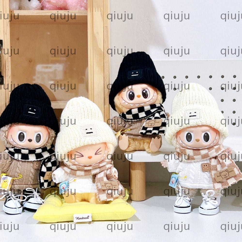 QIUJU Labubu Doll Clothes, Scarf Sit and Party Labubu Sweater, Cute ...