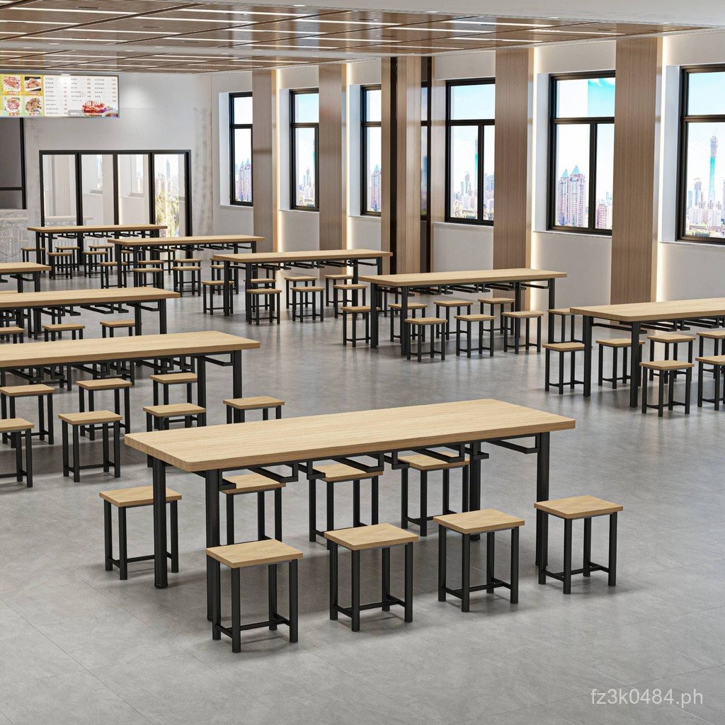 Long Table Staff6Employee Company Factory Canteen New Table and Chair ...
