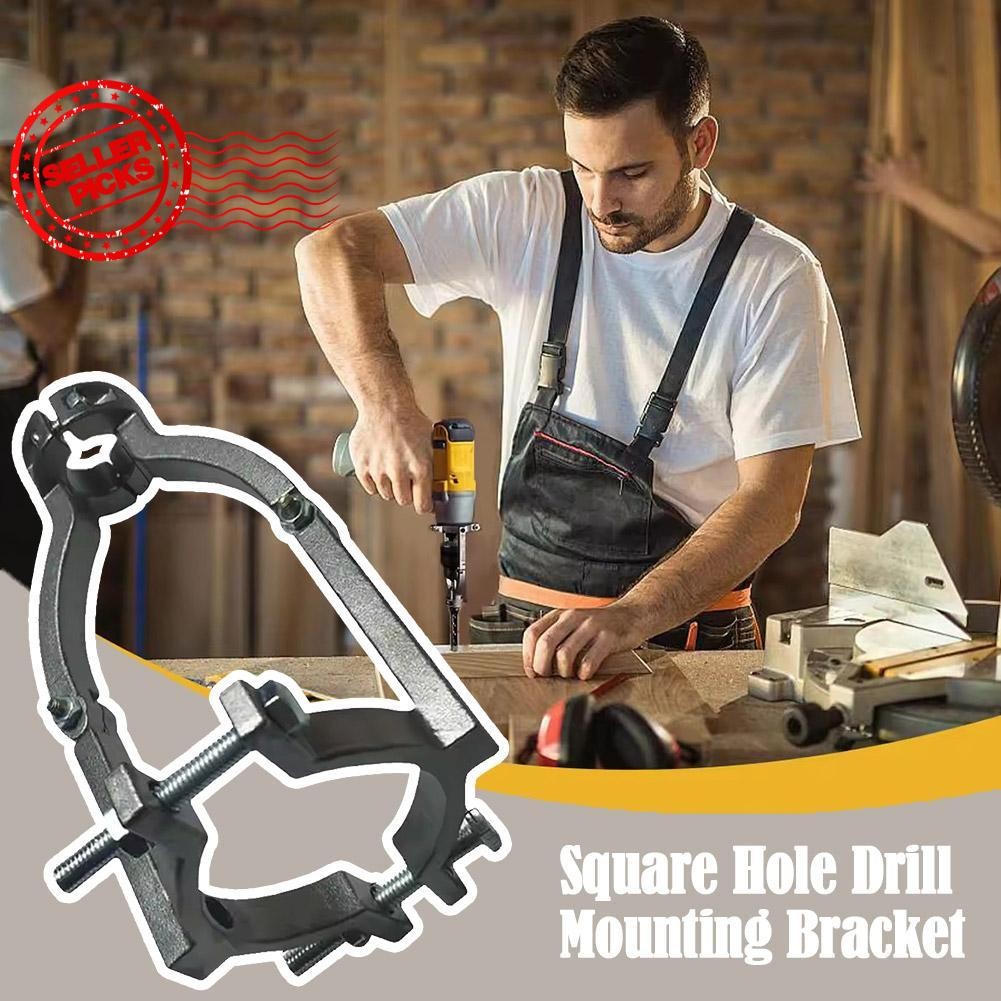 Steel Square Hole Drilling Fixing Bracket Woodworking Drill Table ...