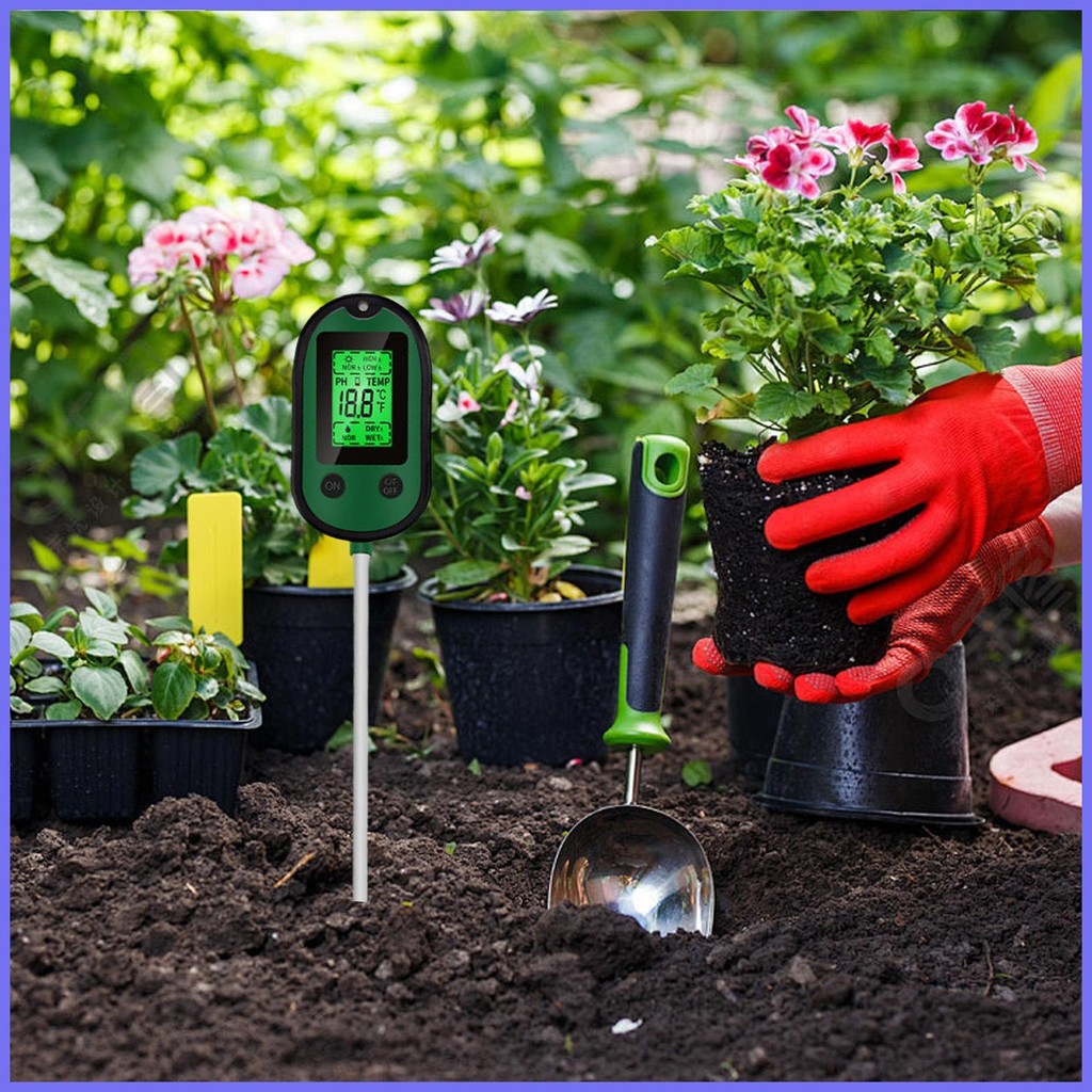 Soil Tester 5-in-1 Portable Plant Moisture Meter Soil Detector Small ...