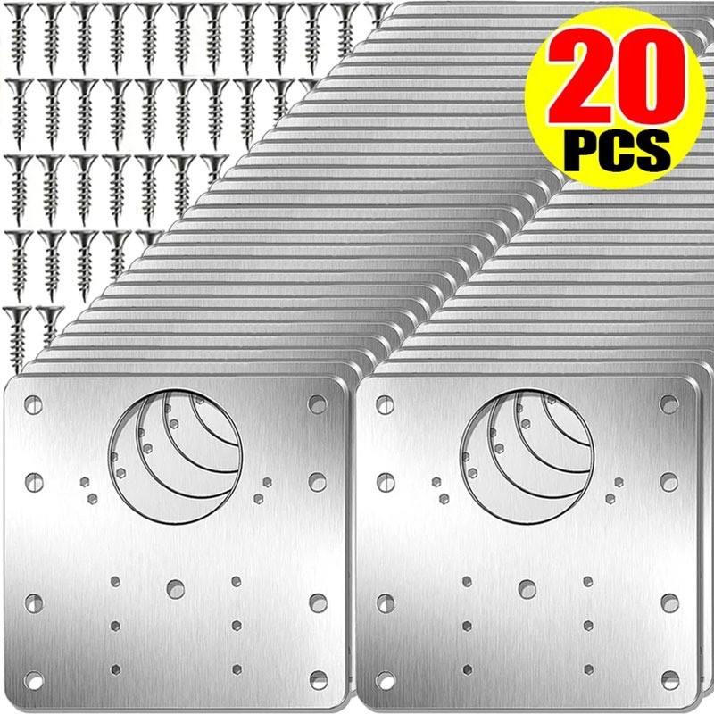 4/10/20Sets Cabinet Hinge Repair Plate / Stainless Steel Furniture Door ...