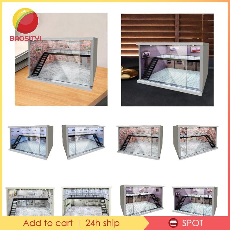 [Baosity1] 1/64 1/36 1/32 Scale Garage Display Case Tabletop Decor ...