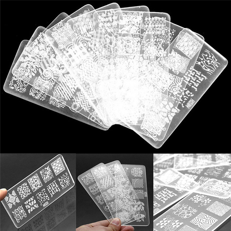 [ety] Nail Art Stamp Stencil Stamping Template Plate Set Tool Stamper ...