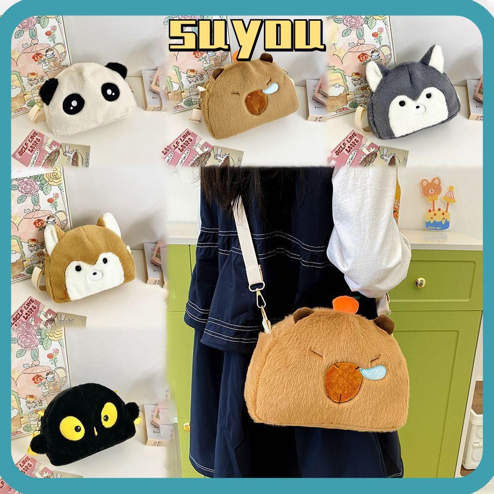 SUYO Plush Crossbody Bags, Cartoon Large Capacity Shoulder Bags ...