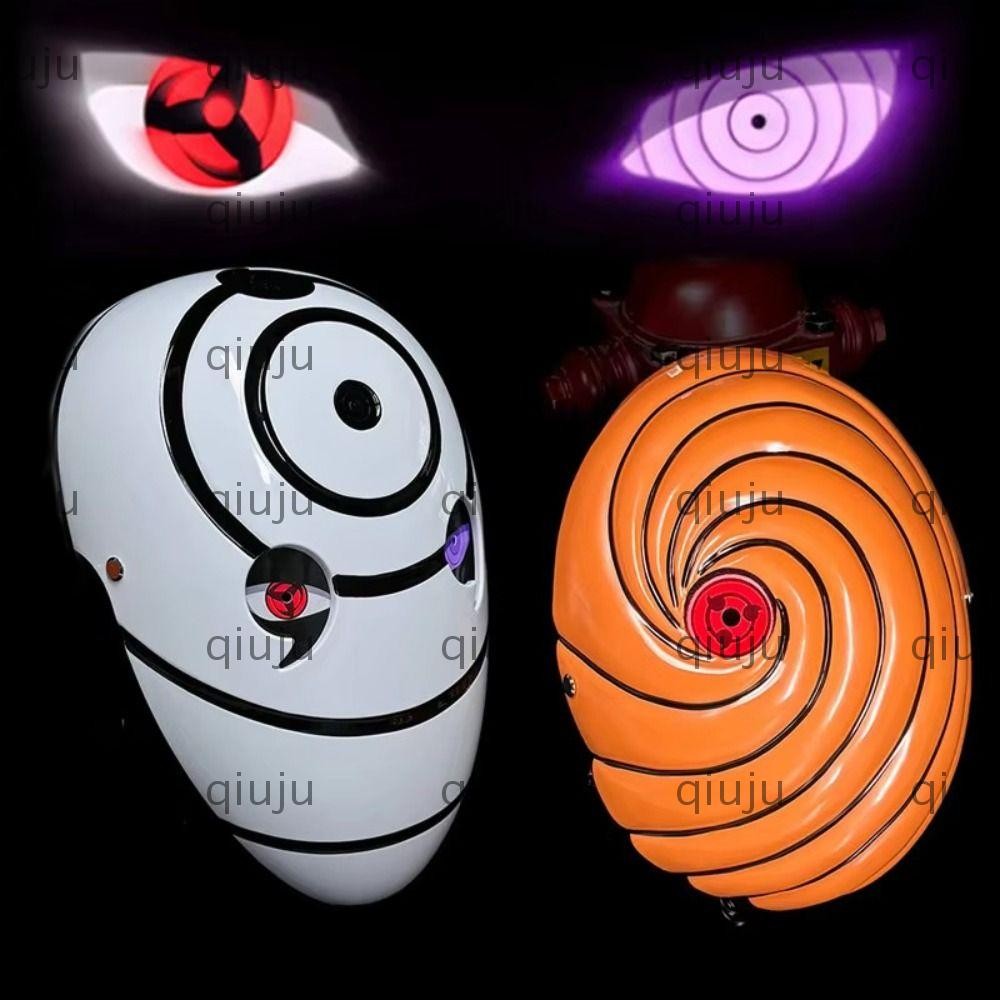 QIUJU Glowing Naruto , Tobi Uchiha Obito Sharingan Face Cover, Japanese ...