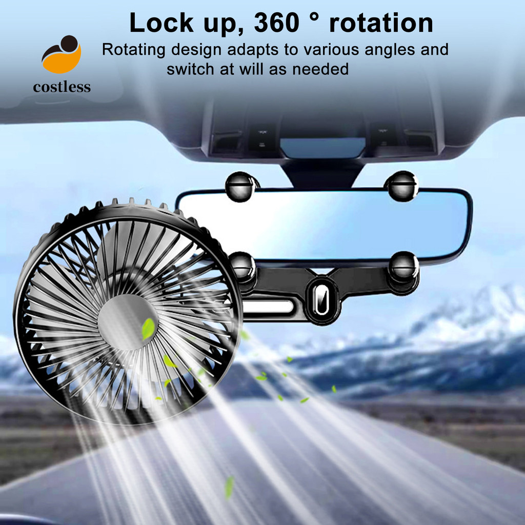 COL Car Interior Fan Vehicle Fan Electrial Truck Air Fan 360 Degree ...