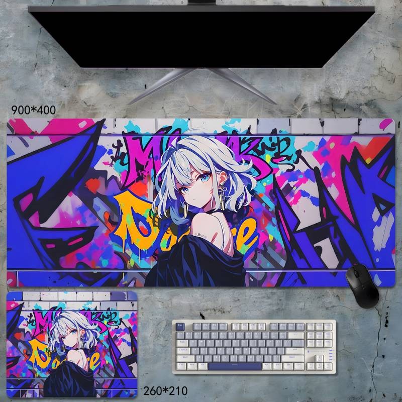 Mouse Pad Oversized Graffiti Anime Boys and Girls Secondary Cute ...