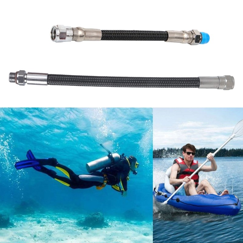 POOP Scuba Diving Flexible Braided Hose Black Pressure Regulator Diving ...