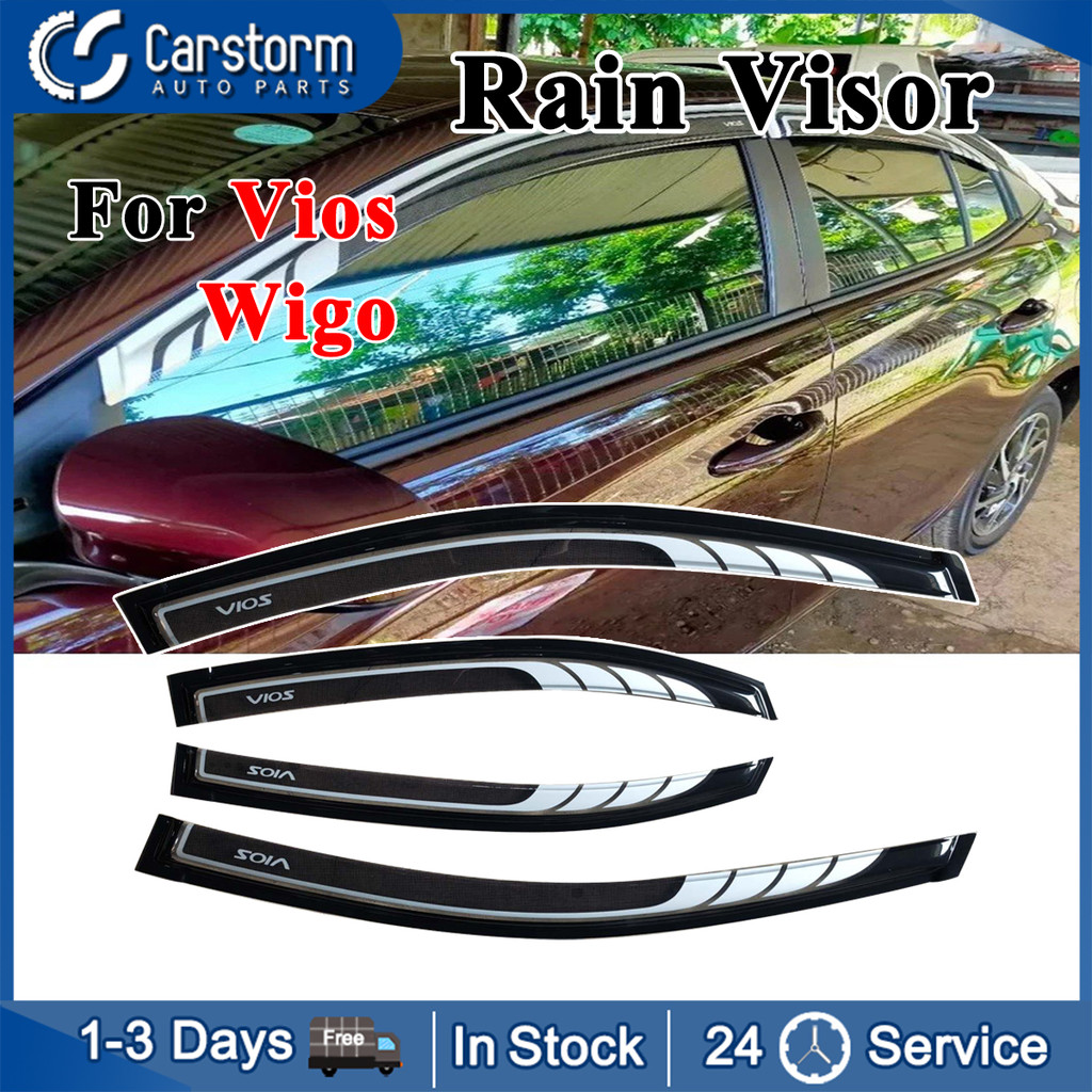 Carstorm Rain Visor For Toyota Vios/Wigo 2014-2022 Rain Guard Window ...