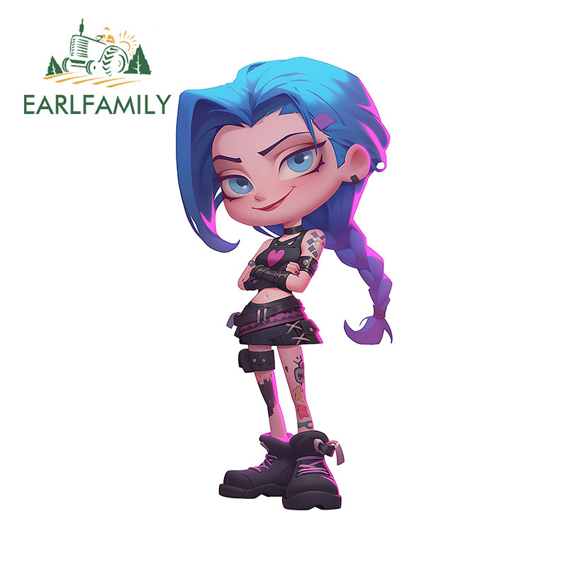 EARLFAMILY League of Legend Jinx Cartoon Cute Car Stickers Windows ...