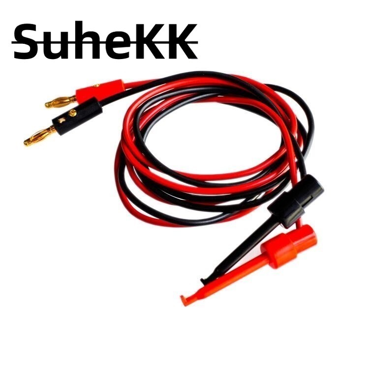 1 Pair 1M 4mm Banana Plug connectors to Hook Clip adapter electric ...