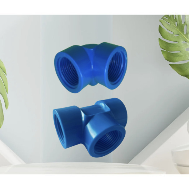 TEE PVC THREADED ELBOW BLUE FITTINGS | Shopee Philippines