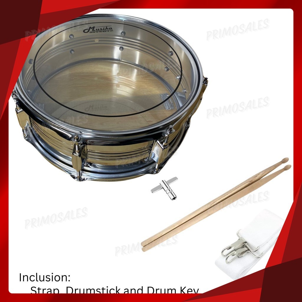 Snare Drum 14 inch x 5.5 inch Steel Musika Snare drum. | Shopee Philippines