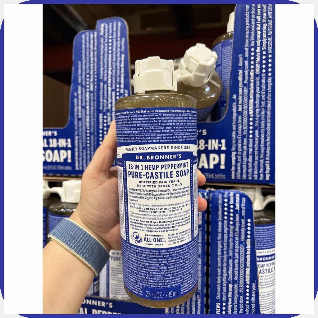 Dr.`Lc.Q]Bronner's}IS>Peppermint)LP>Pure)LU>Castile)Iv>Soap)KW>739ml ...