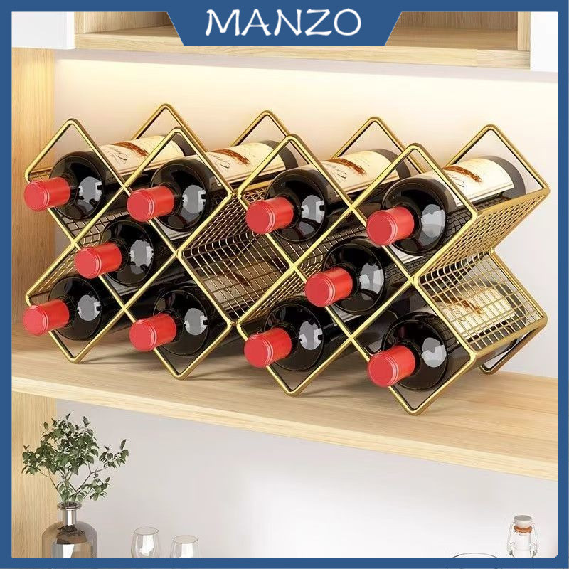 Luxury Wine Rack Cabinet Display Shelf Iron Red Wine Holder Home Decor ...