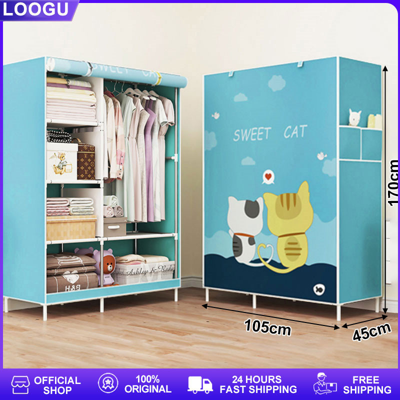 LOOGU 105*45*150cm Cat Pattern Wardrobe High Quality Fashion DIY With ...