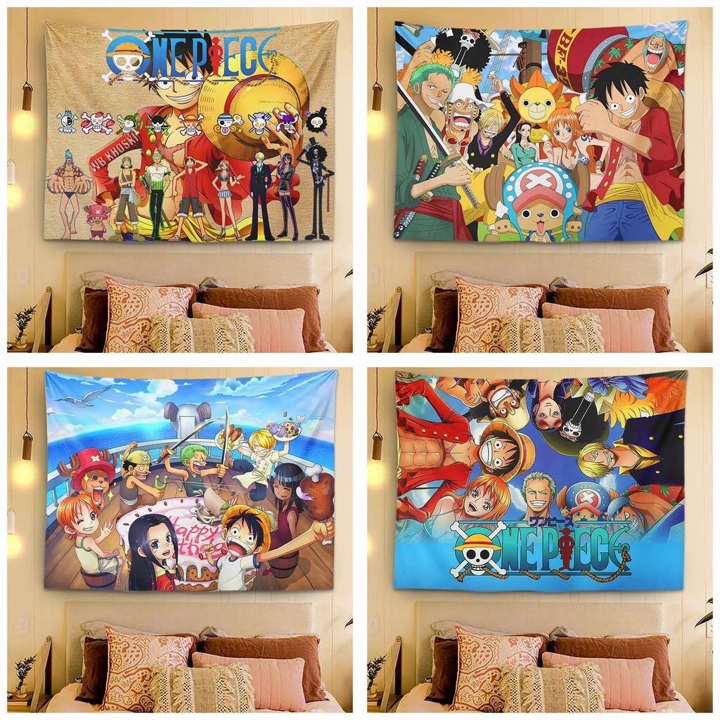 One Piece Luffy Background Tapestry Cartoon Moving 0625 | Shopee ...