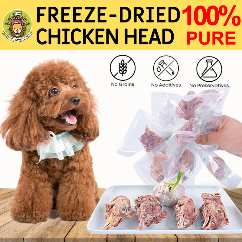 All Natural Dehydrated Chicken Heads for Cats & Dogs 2 Pieces per Pack ...