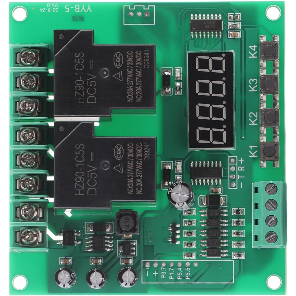 YYB-5 12v 24v Motor Forward/Reverse Control Board Two Relay Delay Timing Cycle Module Control ...
