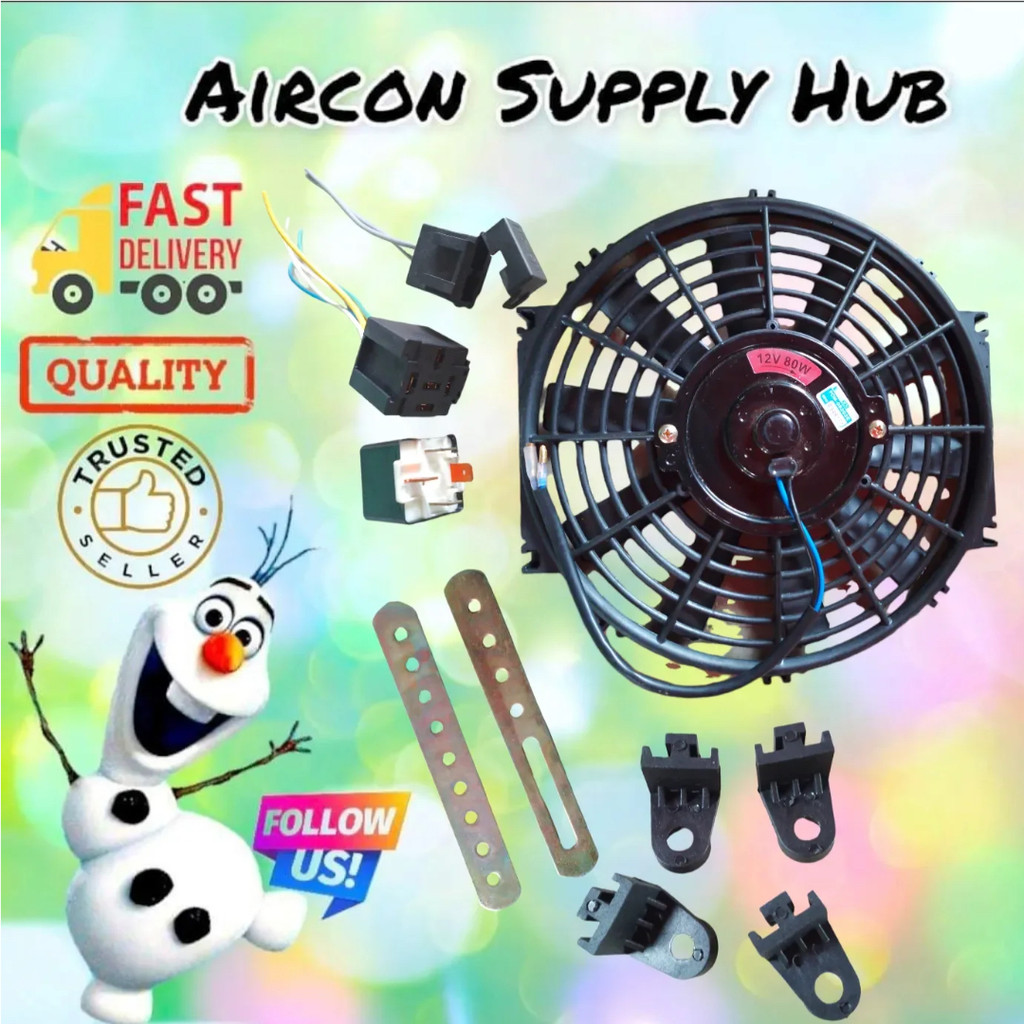 Auxiliary Fan Aux Fan 12v with RELAY KIT car airconditioning parts ...