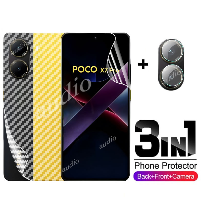 Poco X7 Pro 5G 3in1 Front Back Lens Hydrogel Film For Xiaomi Poco X7 ...