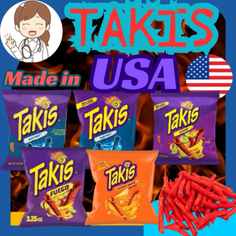 ***Express Delivery*** **Takis Fuego/Blue Heat Crispy Corn Snacks Spicy ...