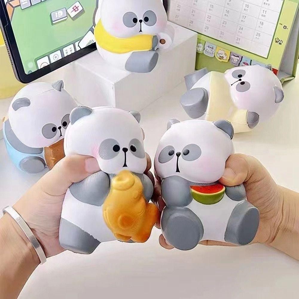 Cute Mr.pa Slow Rising Squeeze Toy Working Week Series PVC Panda Stress ...