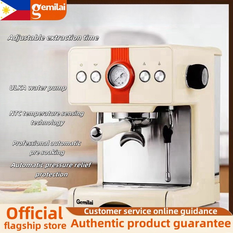 Gemilai CRM3609 Italian semi-automatic coffee machine upgraded pump ...