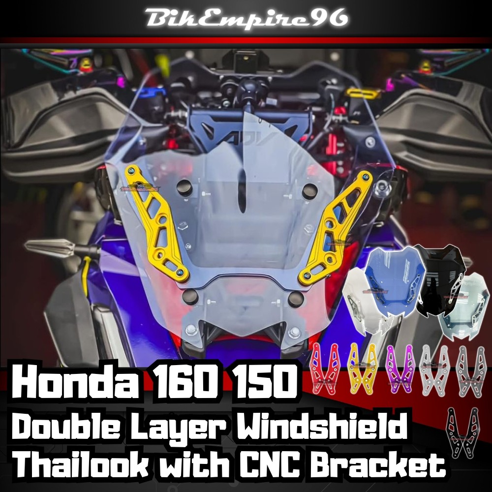 ADV160 150 Windshield Double Layer Thailook Windshield with CNC Bracket ...