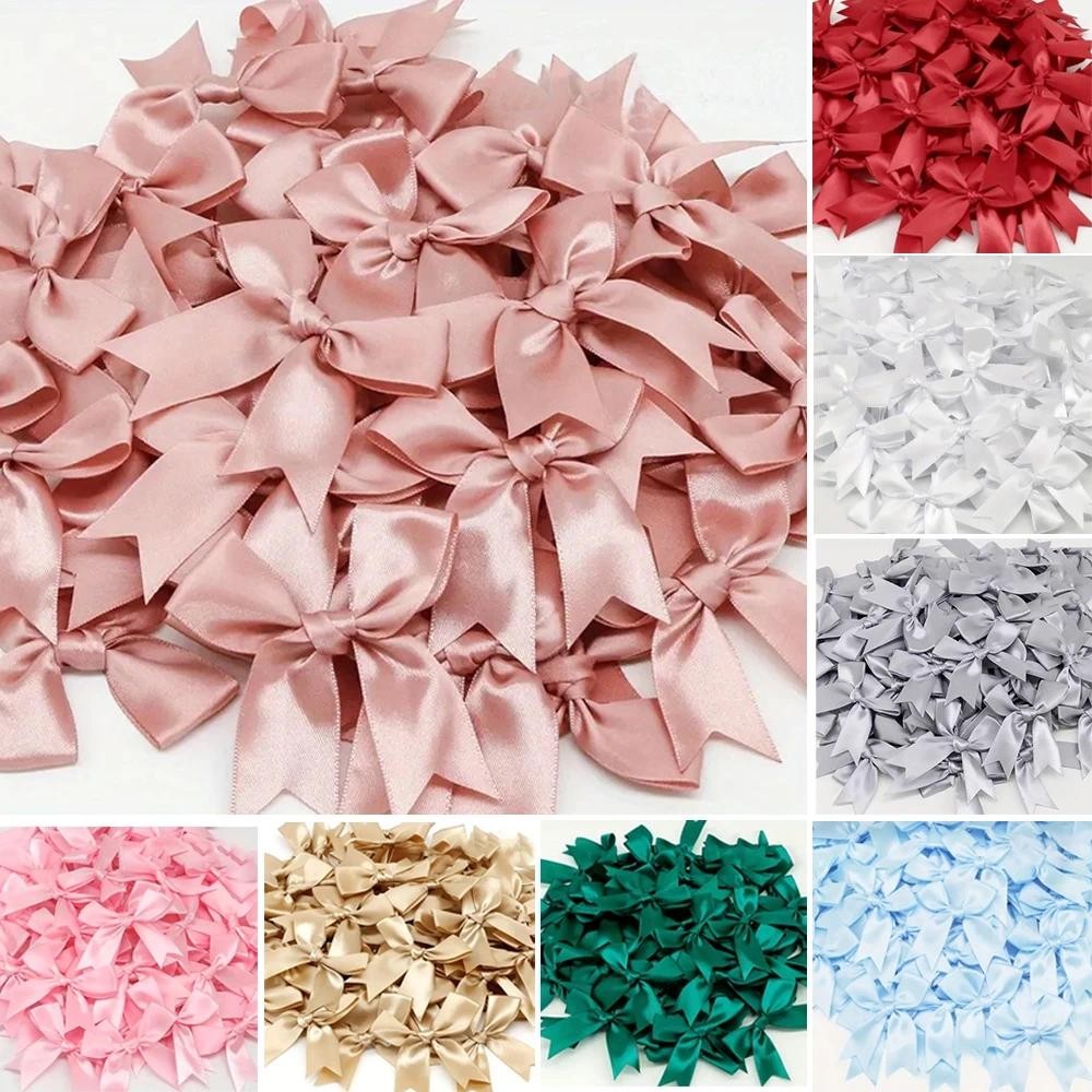 10pcs Colourful Ribbon Bows Small Size Polyester Satin Ribbon Wedding ...