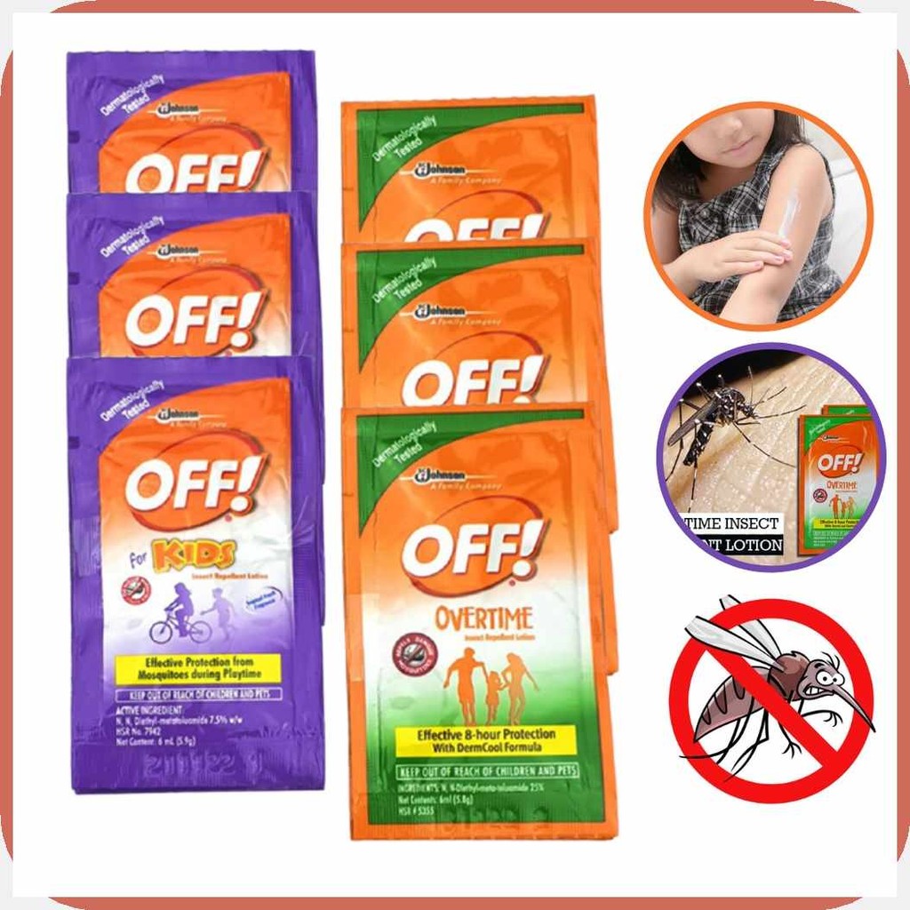 Off=H:Lotion(b_Insect+e@b@m@p@U@r Repellent 6ml Sachet 12 Sachets ...