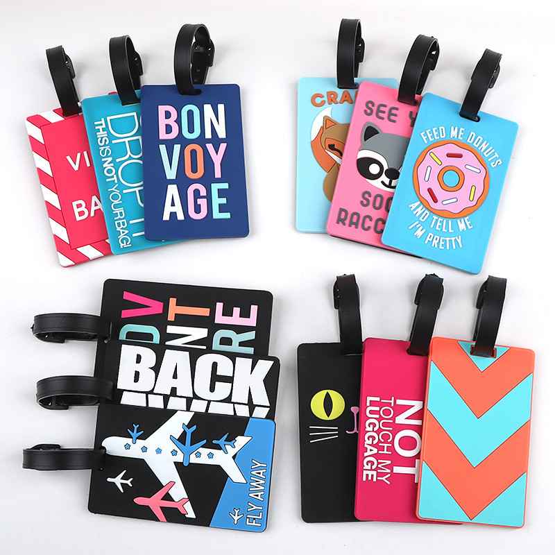 Luggage Tags for Suitcases, PVC Soft Rubber Travel Suitcase Tags ...