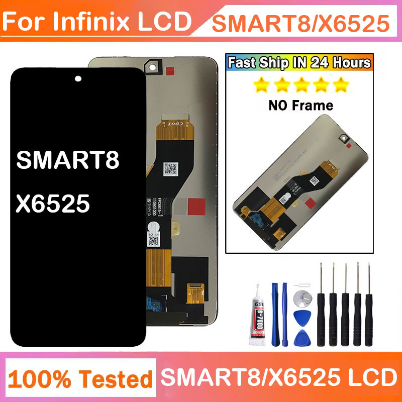 Original LCD With Frame For Infinix Smart 8 X6525 LCD Display Touch Screen Digitizer Assembly ...
