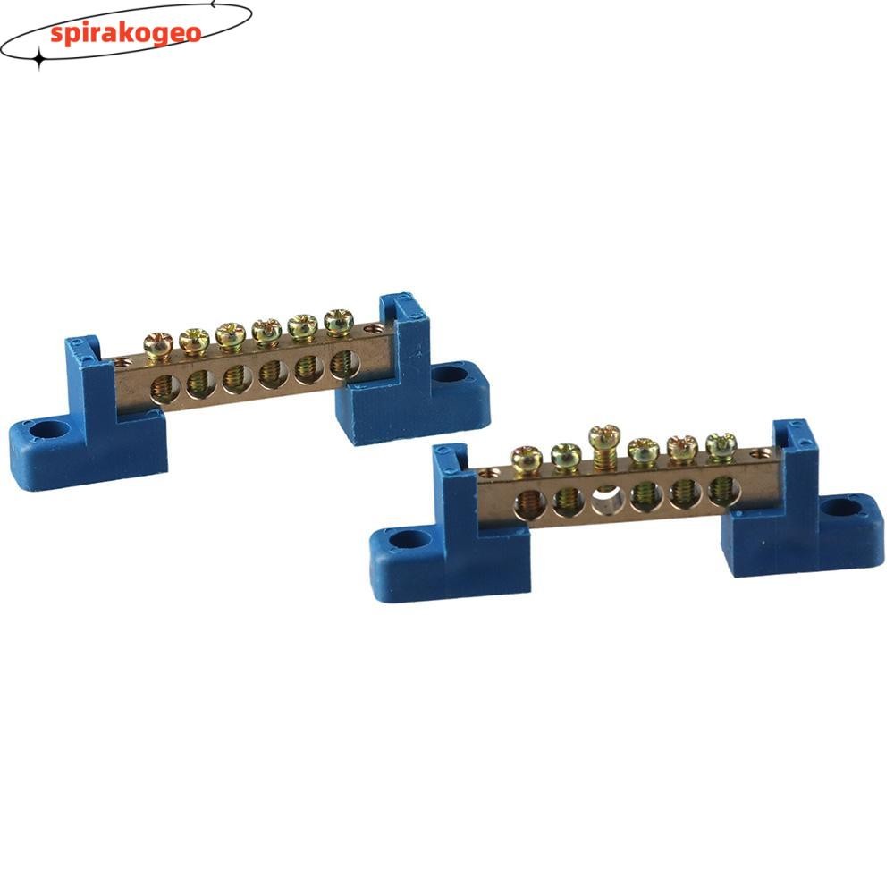 SPIRAKOGEO 2pcs Terminal Bus Bar, 6 Positions Brass Wire Terminal Block ...