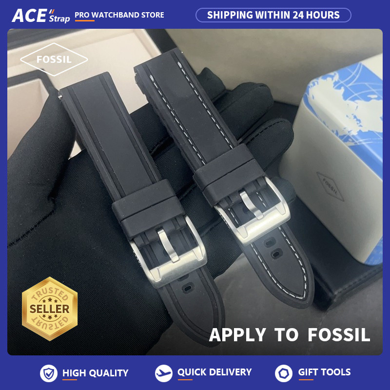 FOSSIL 22mm High Quality Rubber Watch Strap Universal Quick Disassembly ...