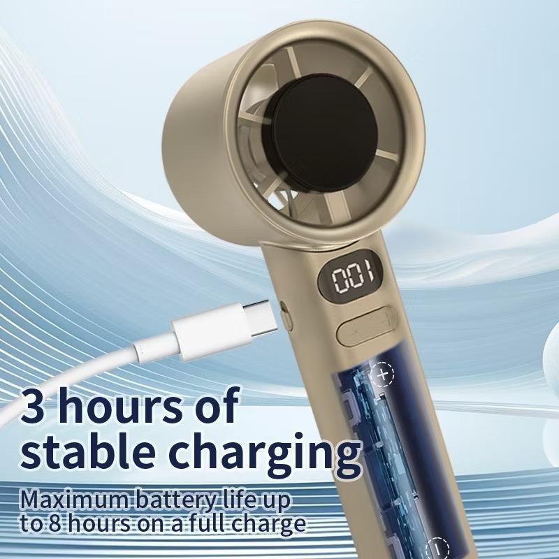 Handheld Fan Portable Bladeless Mini Fan Recharable 120 Level ...
