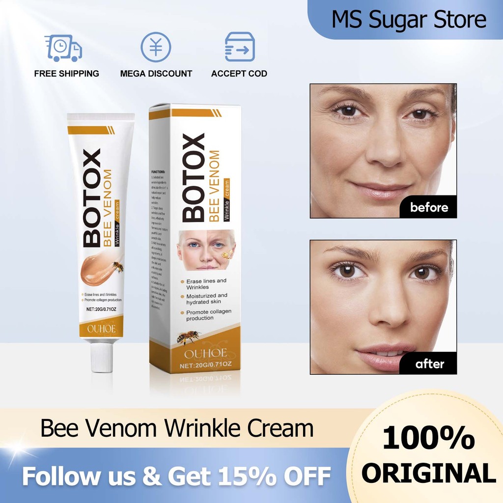 OUHOE Bee Venom Wrinkle Cream 20g Botulinum Toxin Bee Venom Wrinkle ...