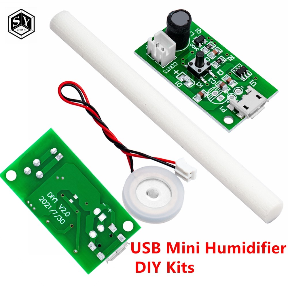 USB Mini Humidifier DIY Kits Mist Maker and Driver Circuit Board Fogger ...