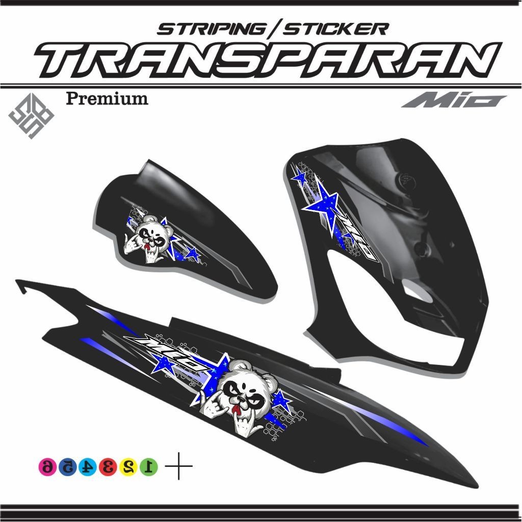YAMAHA MIO OLD/SPORY/SMILE NEWEST COOL MOTIF TRANSPARENT STRIPING ...