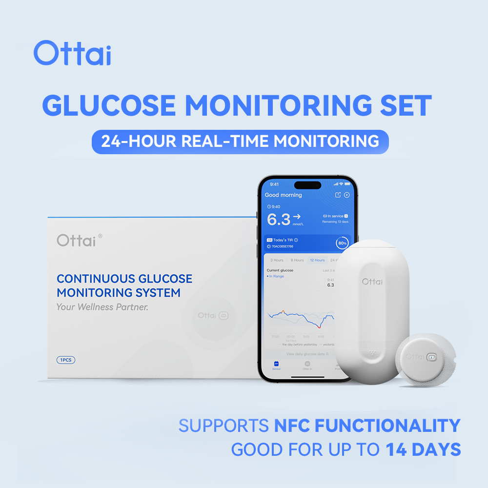 Ottai Glucose Monitoring Set 2Sets Continuous Glucose Meter No Finger Pricking CGM Monitoring ...