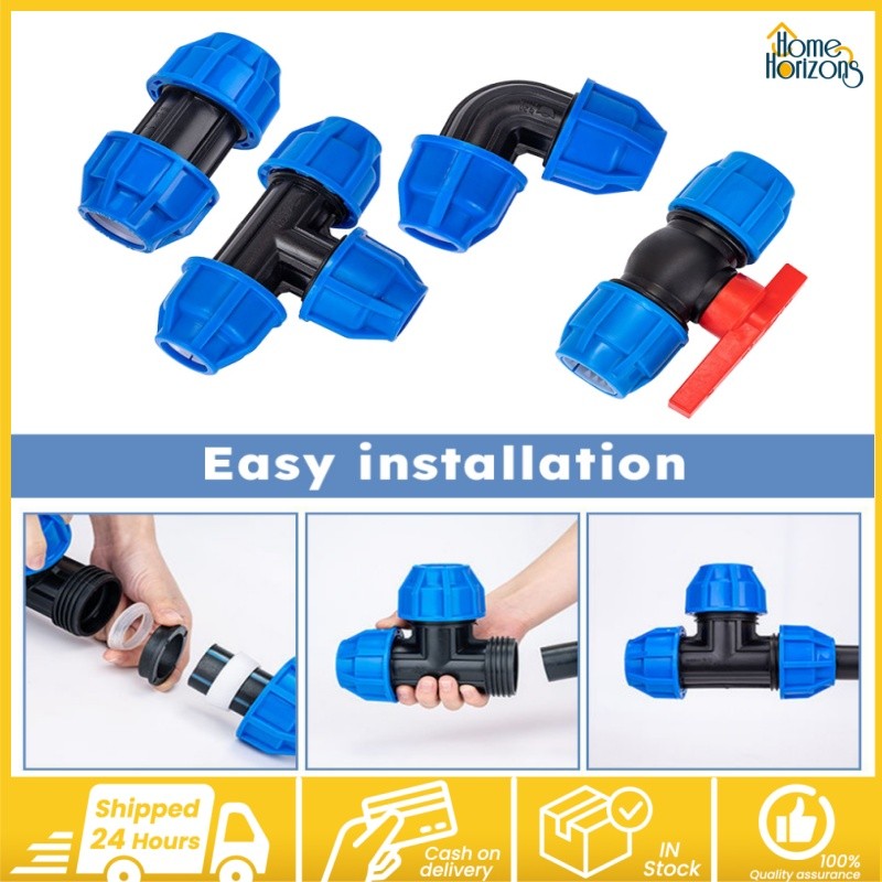 PE Compression Fittings PE Coupling PE Tee PE Elbow For Pe And Pvc Pipe 1/2" 3/4" 1" | Shopee ...