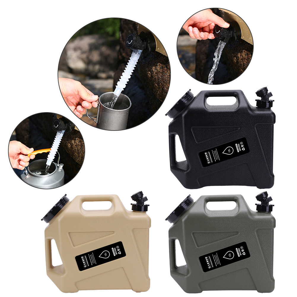 12L Camping Water Container with Spigot Portable Emergency Water Can ...