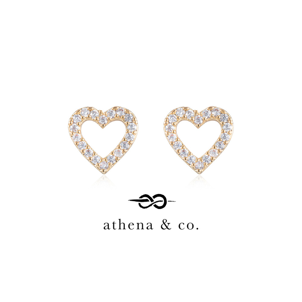 Athena & Co. 18k Gold Plated Nikka Heart Stud Earrings | Shopee Philippines
