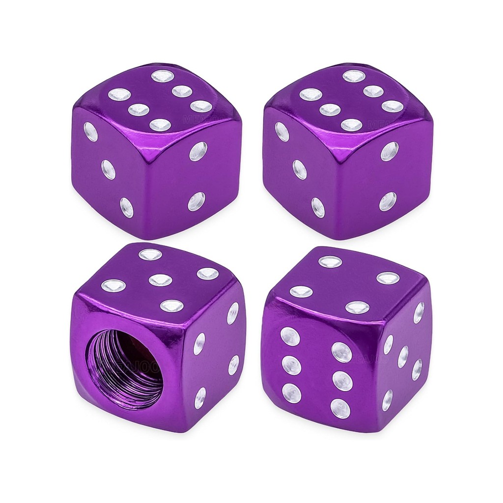 2/4PCS Dice Style Tire Valve Stem Caps,Universal Aluminium Alloy ...