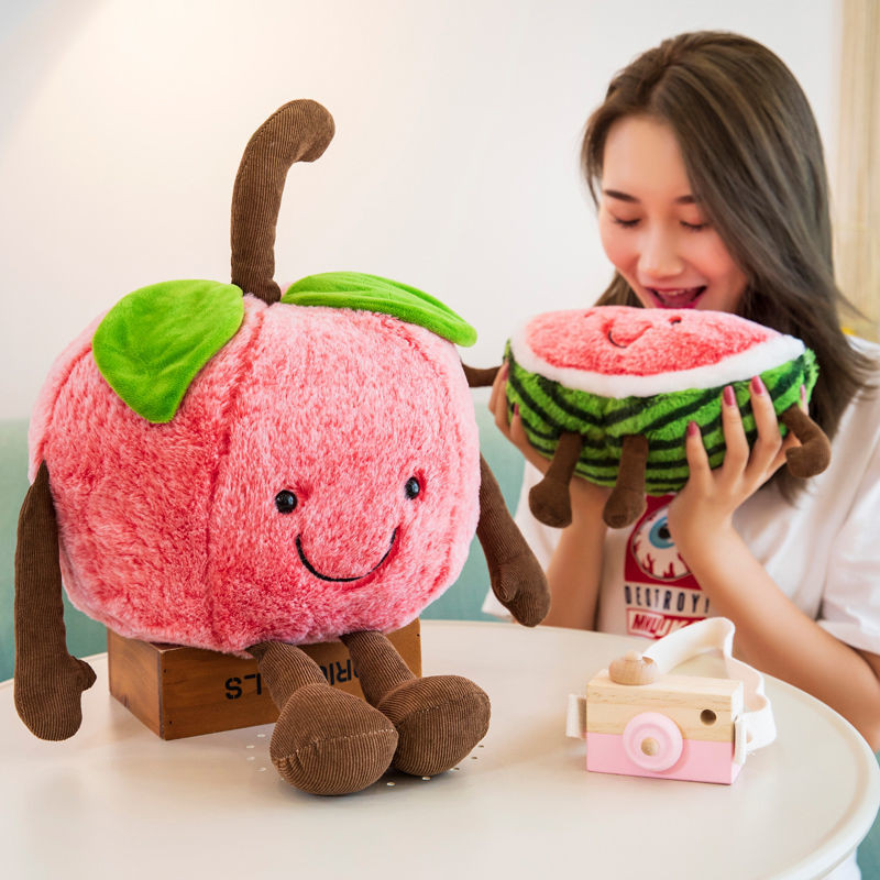 Watermelon Apple Plush Pillow Cute Stuffed Toy Ins Popular Plushie ...