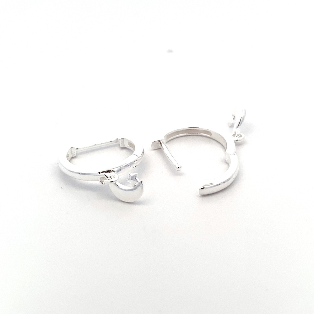 Silverworks Lucinda Star & Moon 925 Sterling Silver Hoop Earrings E7650 | Shopee Philippines