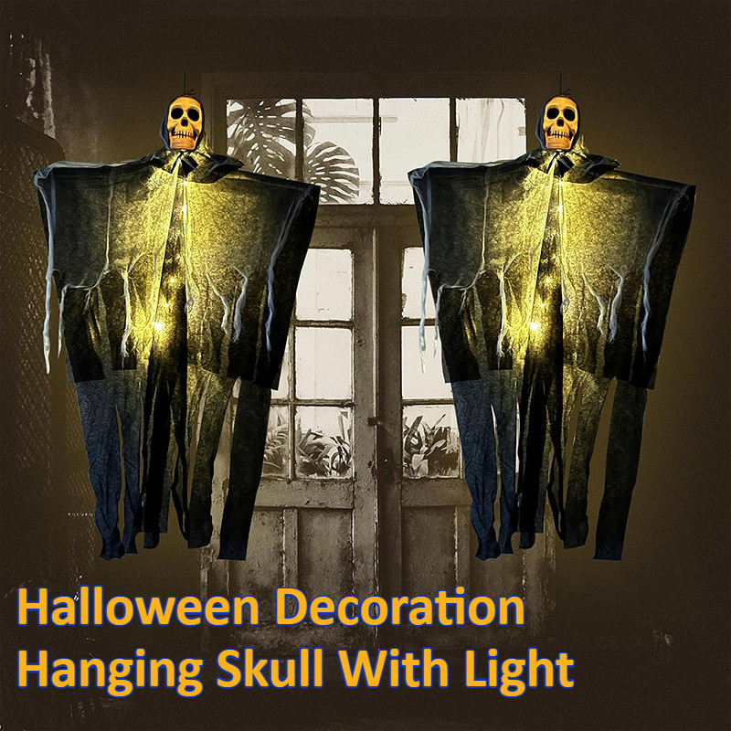Halloween Decoration Hanging Ghost with Light Horror Layout Props Black ...