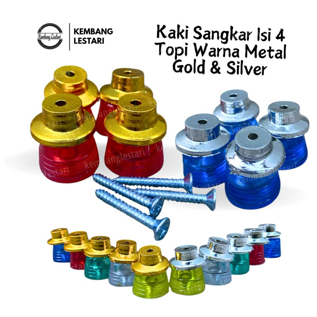 Rubber Feet Contains 4 Silver and Gold Metal Hats Rubber Feet for Kacer ...