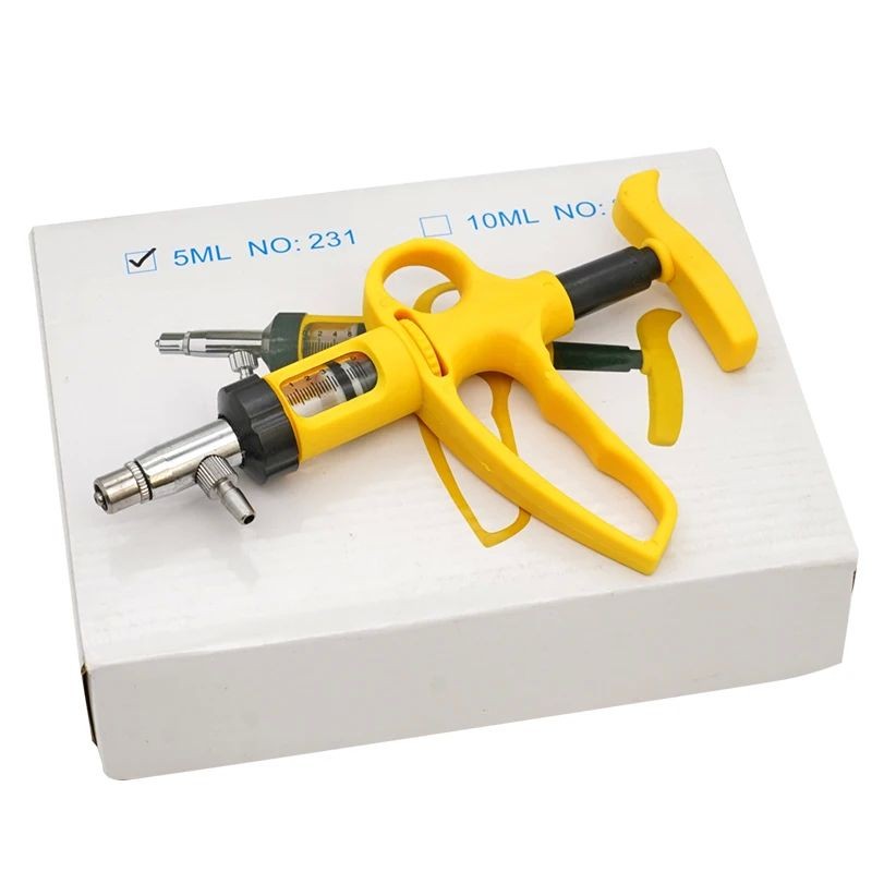 5ml/10ml Veterinary Drench Gun Animal Continuous Syringe Injector Infusion Device Pig Cattle ...